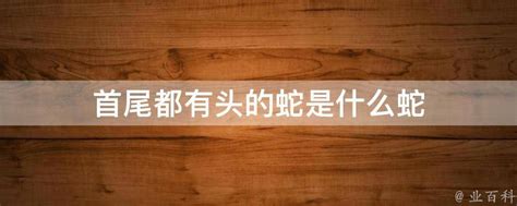 首尾都有头的蛇是什么蛇 业百科