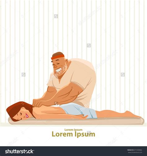 Getting A Massage Cartoon Characters Spa Relaxation Wellness Salon