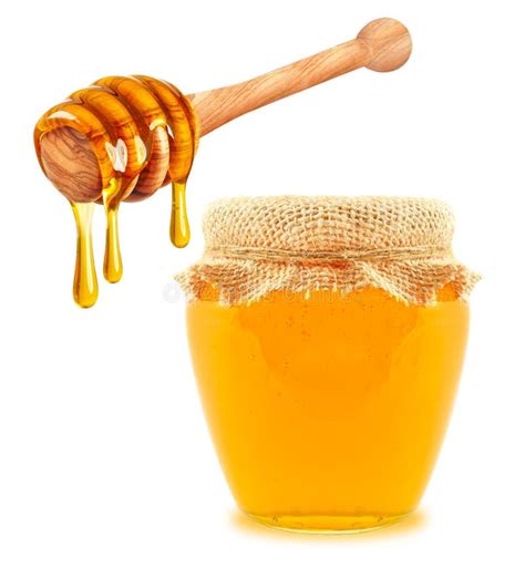 Honey In A Jar And Dipper Stock Photo Image Of Natural 116055804
