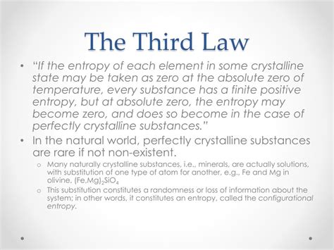 PPT The Third Law Absolute Entropy And Free Energy PowerPoint