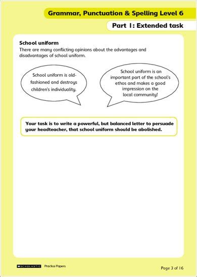 Extended Writing Task For Level 6 Scholastic Shop