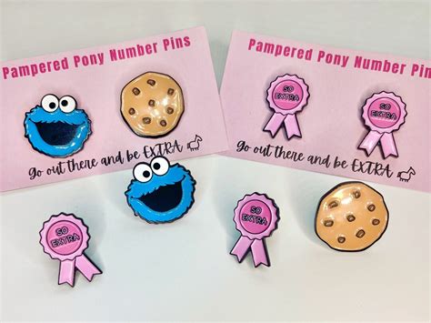 Saddle Pad Number Pins Cookie Monster Pins Ribbon Pins Back Number