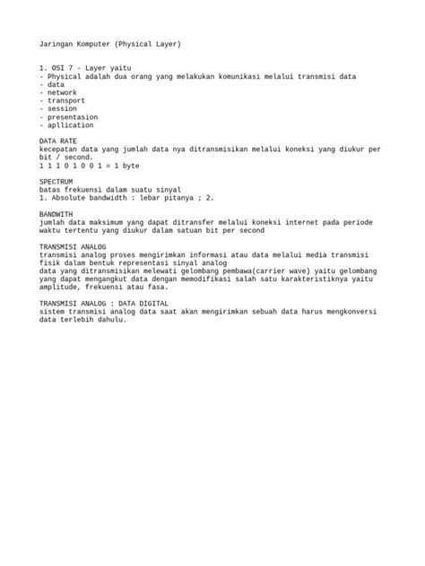Jaringan Komputer Physical Layer Pdf