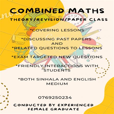 Combined Maths Theoryrevisionpaper Classessinhala And English Medium