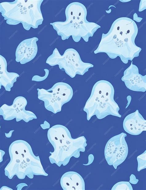 Premium Ai Image Seamless Ghost Pattern Background Wallpaper Graphic Design