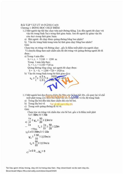 [doc] Bài Tập Vật Lí 10 Nc Chương 1and2 Huỳnh Thị Kim Chi Thư Viện Vật Lý