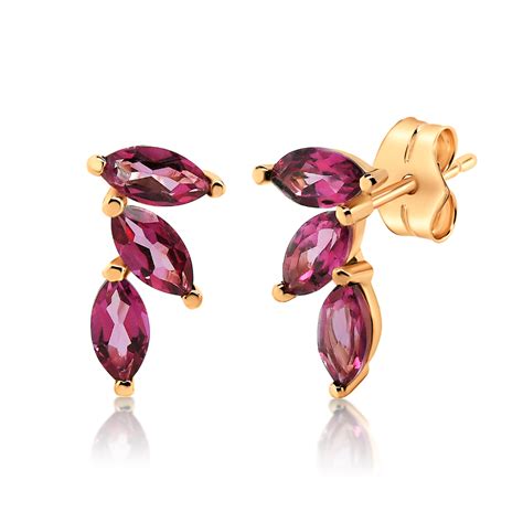 Cercei Din Aur Roz De 14K Cu Topaze Naturale Stil Diamonds