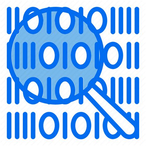 1 Binary Code Search Magnifier Find Data Icon Download On