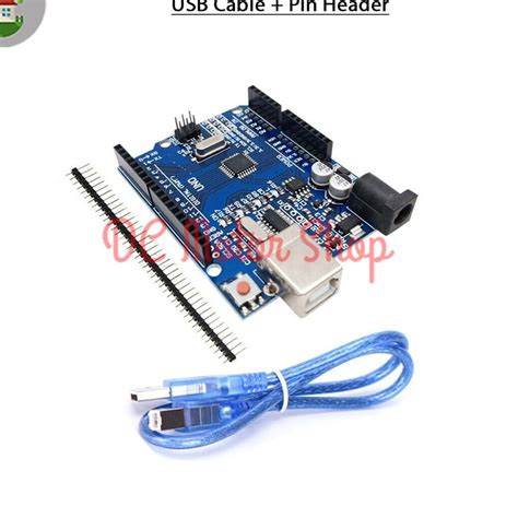 Jual Arduino Uno R3 Ch340 Clone Smd Atmega328p Usb Cable Pin Header Shopee Indonesia