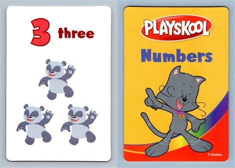 3 Three Pandas Numbers Math Pre K K Flash Cards