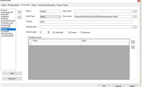 Create A “state” Parameter • Acumatica Report Designer • Acumatica User