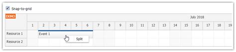 HTML5 Scheduler Splitting An Event DayPilot Code