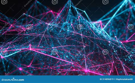 Futuristic Scientific Wallpaper With Colorful Plexus Lines Mesh Abstract Tech Neural Network