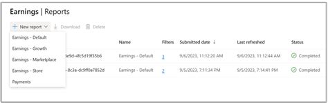 earnings reports overview in partner center partner center