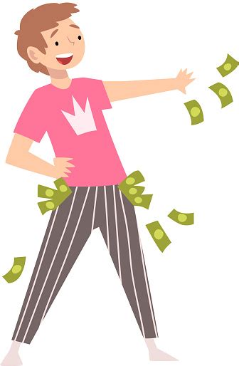 행복한 부자 사람 던지는 돈 운이 좋은 성공적인 사람 벡터 일러스트 경제에 대한 스톡 벡터 아트 및 기타 이미지 경제 금융