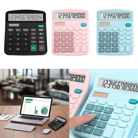 12 Digit Dual Power Handheld Desktop Calculator With Large Lcd Display Big Sensitive Button
