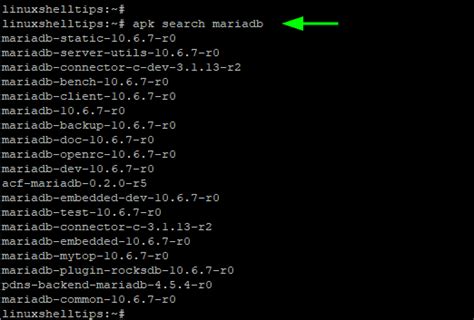 how to install mariadb server on alpine linux