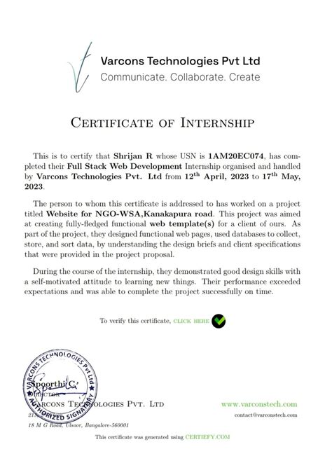 shrijan r on linkedin completed full stack web development intership