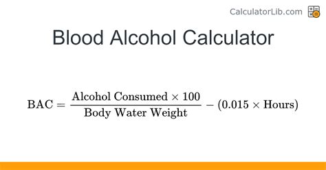 Blood Alcohol Calculator Online Calculator