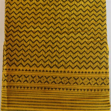 Woven Zig Zag Placement Design Blouse Bit 1 Mtr Yellow I Mart