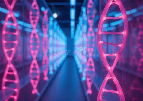Close Up Photo Art Of Innovative Dna Structure In Science Lab Stock