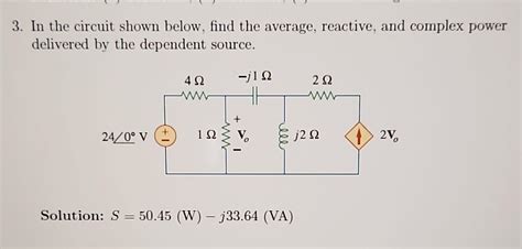 Solved 3 In The Circuit Shown Below Find The Average