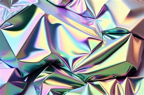 Premium Ai Image Holographic Metallic Gradient Texture Background 70s
