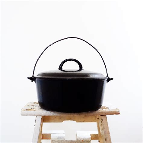 Antique Griswold Dutch Oven Enameled Cast Iron