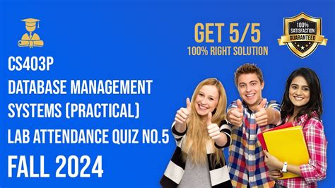 Cs403p Database Management Systems Practical Lab Attendance Quiz No