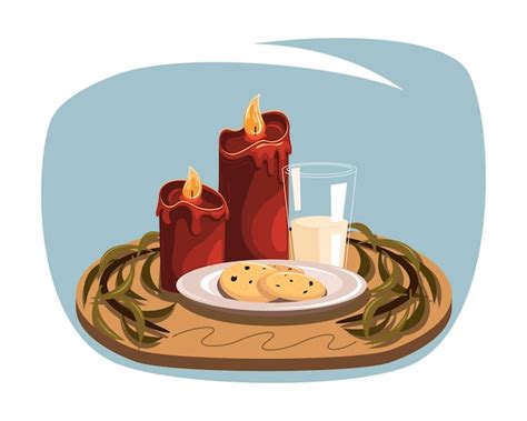 Premium Vector Cookies With Milk For Santa