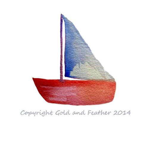 Sailboat Clip Art Watercolour Boat Digital By GoldAndFeather