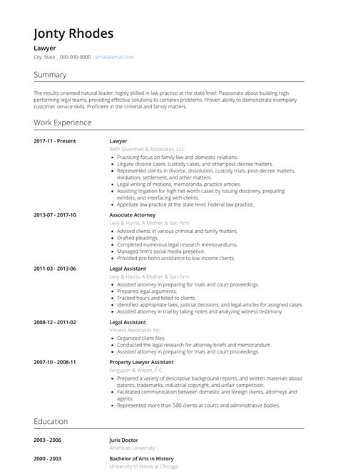 Attorney Resume Samples And Templates Visualcv