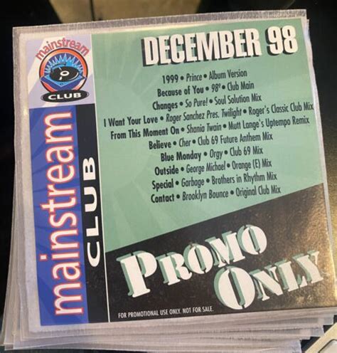 Promo Only Dj Subscription Mainstream Club Series 1998 8 Disc Lot Ebay
