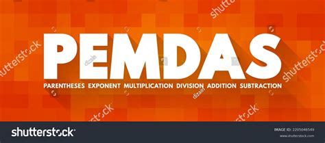 Pemdas Order Operations Mathematical Expressions Involving Stock Vector