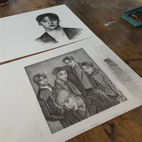 그리고파랑 취미미술학원 그리고파랑 수강생 완성작품 연필인물화 Portraits 인물소묘