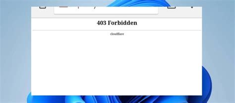 Cloudflare 403 Forbidden 의미 및 해결 방법