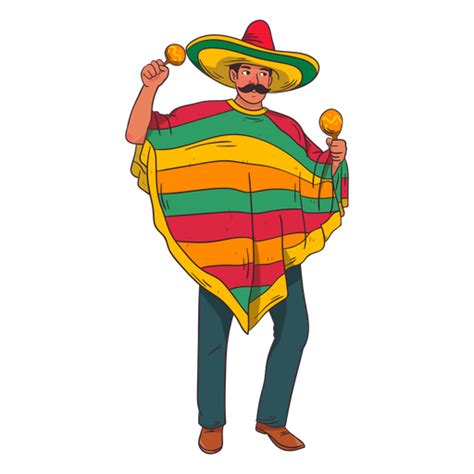 Diseño Png Y Svg De Dibujos Animados De Jugador De Maracas Mexicano