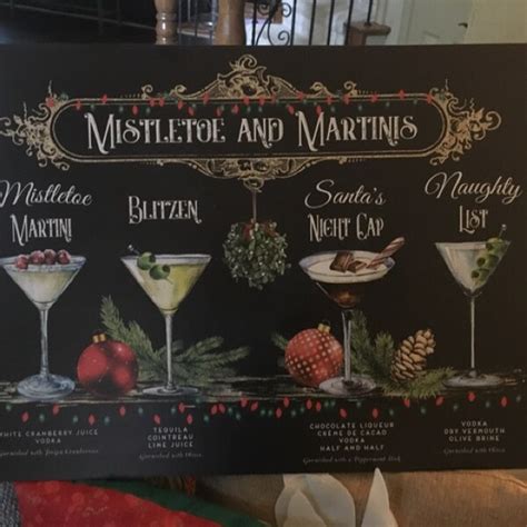 Christmas Bar Menu Printable Christmas Cocktails Winter Drinks