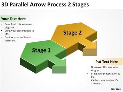 3d parallel arrow process stages develop business plan powerpoint slides