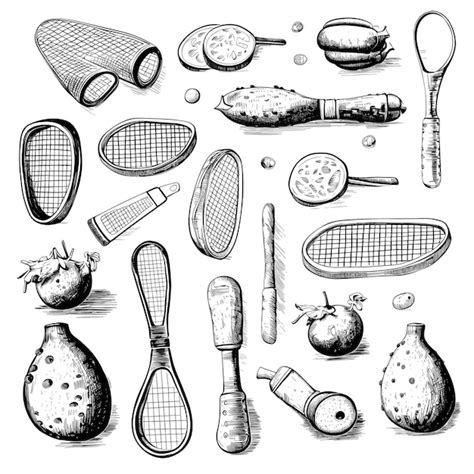 Premium Vector Pickleball Elements Set Vector