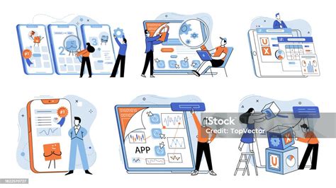 Application Testing Metaphor Vector Application Testing Refining