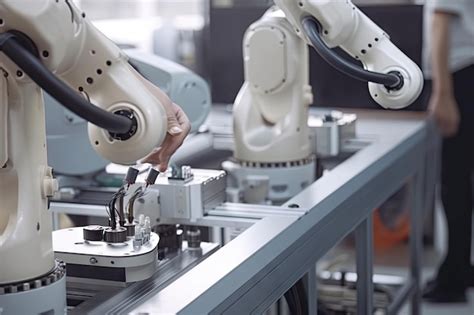 Premium Photo Closeup Of Pair Of Cobots Working Side By Side