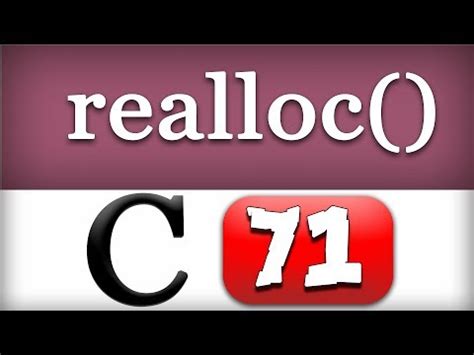 Realloc Function For Resizing The Allocated Memory Dynamically C Programming Video