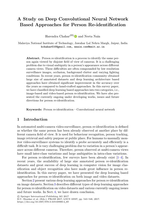 PDF A Study On Deep Convolutional Neural Network Based Approaches For Person Re Identification