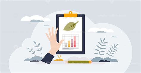 Sustainability Reporting And Green Business Esg Chart Tiny Person
