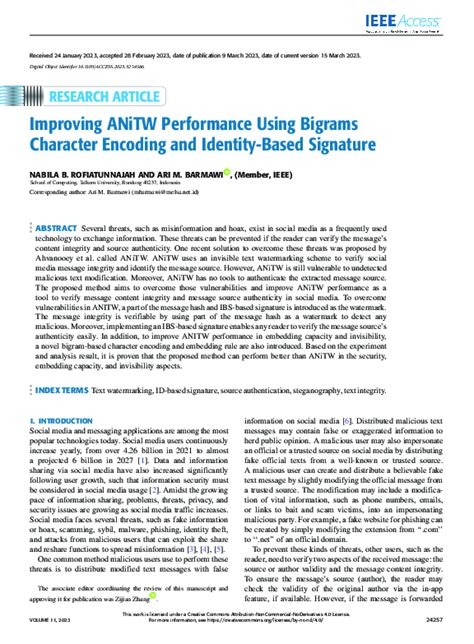 Pdf Improving Anitw Performance Using Bigrams Character Encoding And Identity Based Signature