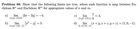 Solved Problem Show That The Following Limits Are True Chegg