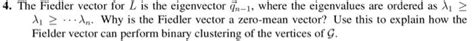 4 The Fiedler Vector For L Is The Eigenvector īn 1
