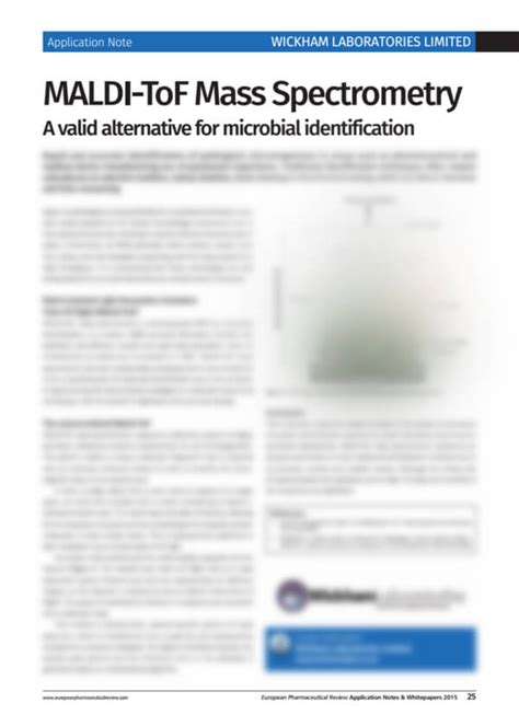 Maldi Tof Mass Spectrometry A Valid Alternative For Microbial