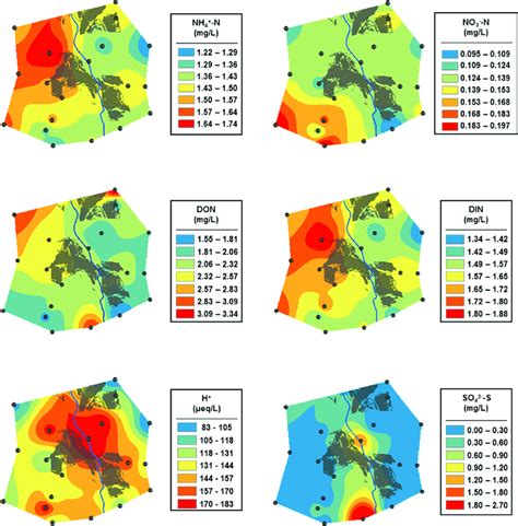 Spatial Distribution Of Porewater Nh 4 −n No 3 − −n Don Din H